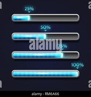 Loading bar progress icon step by step. Webside set symbol round loader Stock Vector Image & Art ...