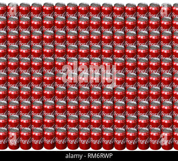 Aluminium cans from the Coca Cola Corporation being collected for ...