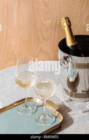 Glass filled with sparkling Franciacorta spumante, in pop contemporary ...