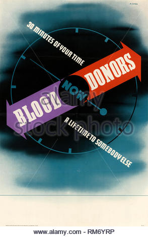 Historic blood donor poster. Historic poster from the Scottish National ...