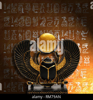 ancient Egyptian scarab or Khepri winged statue - decoration replica ...