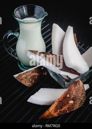 Sliced Coco nut, close up Stock Photo - Alamy