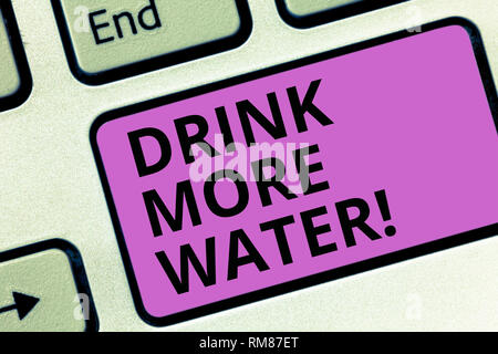 Word writing text Drink More Water. Business concept for increase ...
