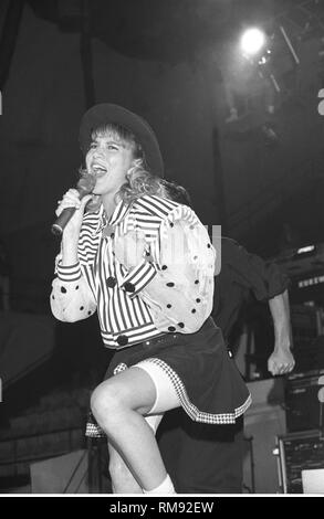 Singer and songwriter Debbie Gibson is shown performing during a "live ...