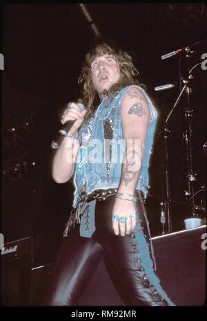 Singer Jack Russell of the hard rock band Great White is shown ...