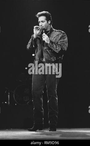 Comedian Andrew "Dice" Clay is shown performing on stage during a "live ...