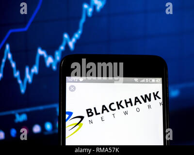 Blackhawk Network Holdings logo seen displayed on smart phone Stock ...