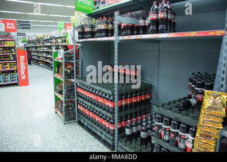 Display of carbonated drinks in a supermarket Stock Photo - Alamy