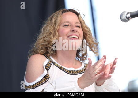Singer, songwriter and guitarist Amy Helm is shown performing on stage ...