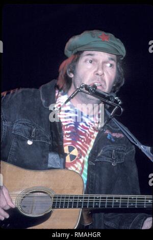 Canadian singer, songwriter, guitarist and film director Neil Young is ...