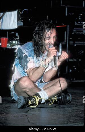 Keyboardist and lead vocalist Steve Walsh of the progressive rock band ...