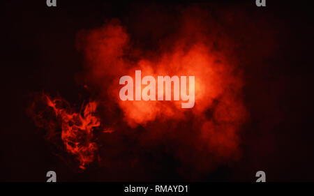 Fire moke texture overlays on islotaed background. Misty background ...