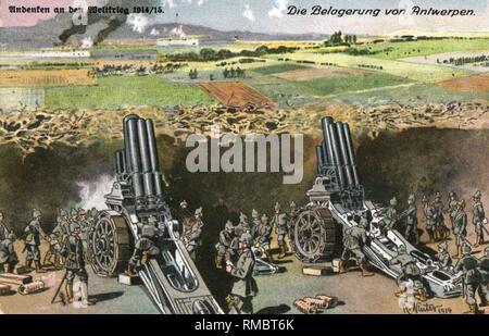 World War I: Siege of Antwerp, 1914. The Belgian Army retreats from ...
