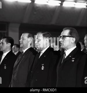 From the right: Erich Honecker, Alois Braeutigam (1st Secretary of the ...
