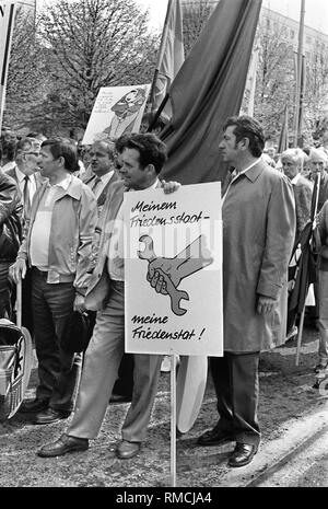 Germany, Berlin, 1 May, 1987: May Day demonstration, battle group in ...