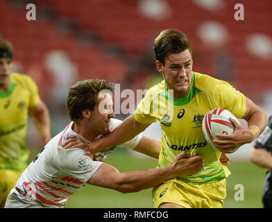 Australia's Lachie Anderson makes a break during the HSBC World Rugby ...