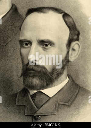 A portrait of Michael Davitt, an Irish nationalist and political figure ...