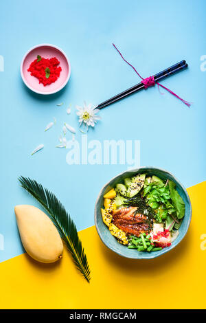 Poke with eel, avocado and rice Stock Photo - Alamy