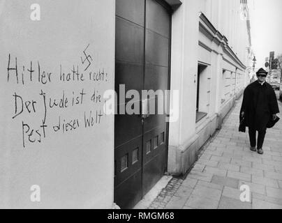 Neo Nazi graffiti in Jewish cemetary New York Swastika daubed on a head ...