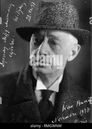 Author Ivan A. Bunin (1870-1953) in the Harbour of Cannes. Photograph ...