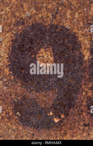 Number 9 - nine digit on rustic stone background Stock Photo - Alamy