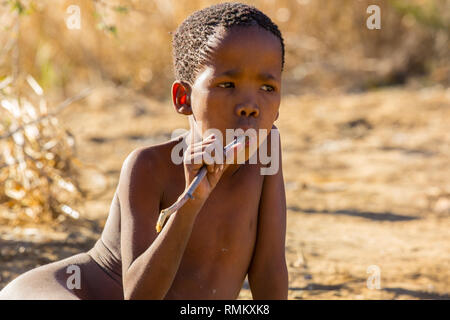Portrait of a Bushman child. Photographed in Namibia Stock Photo - Alamy
