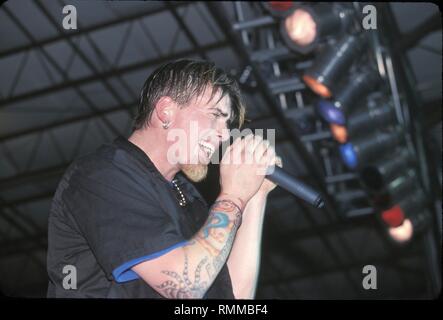 Singer Stephen Richards of the rock band Taproot is shown performing on ...