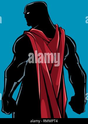 Superhero Back Battle Mode Silhouette Stock Vector Image & Art - Alamy