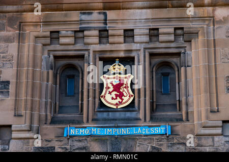 Scotland, Edinburgh, Edinburgh Castle, Coat of Arms in the Royal Palace ...