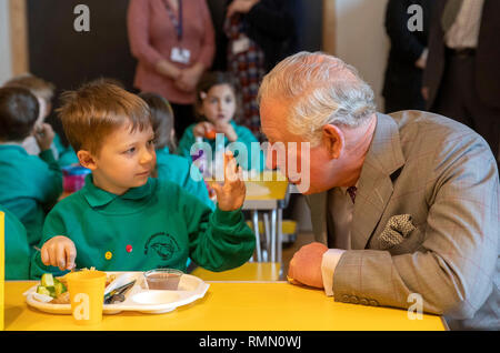 The Prince of Wales meets Mason (surname not given) during a visit to ...