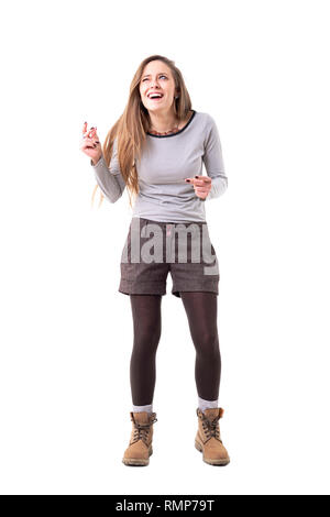Female snapping hand isolated on white background Stock Photo - Alamy