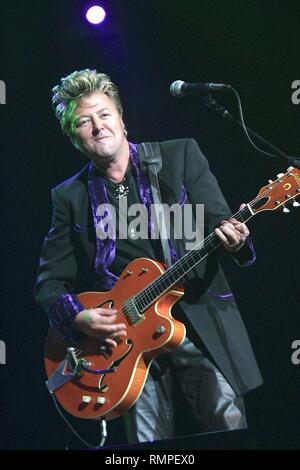 Singer, songwriter and guitarist Brian Setzer of the rockabilly band ...