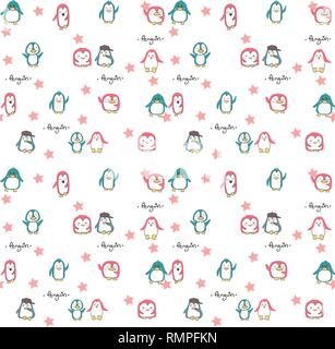 Funny penguins card or party invitation. Welcome festival holiday ...