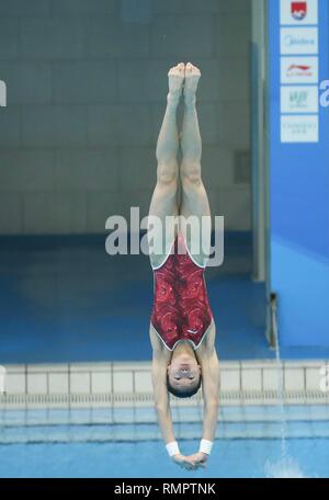 Beijing, China. 16th Feb, 2019. Si Yajie competes during the women's ...