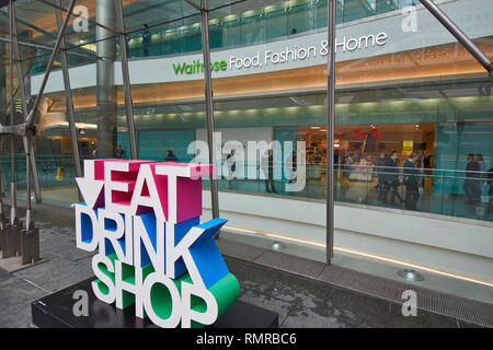 Exterior view of the John Lewis and Waitrose stores at the Westfield ...