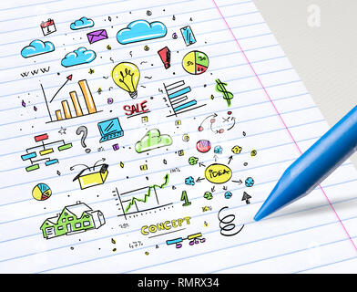 Close-up of drawing colorful multimedia and office staff concept Stock ...