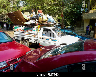 Cairo, Egypt - garbage recycling collector or Zabbaleen on a city ...
