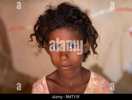 Portrait of a Beja tribe girl, Red Sea State, Port Sudan, Sudan Stock ...