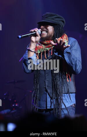 Reggae singer and songwriter Maxi Priest is shown performing on stage ...