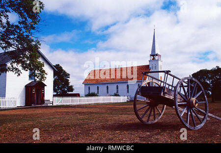 Rectory and church,Batoche National Historic Park,Saskatchewan,Canada ...