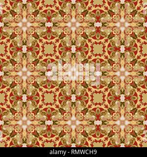 Vector ethnic pattern with symmetrical elements . Repeating geometric ...