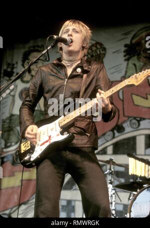 Crispian Mills of Kula Shaker on stage in concert at Irvine Beach Music ...