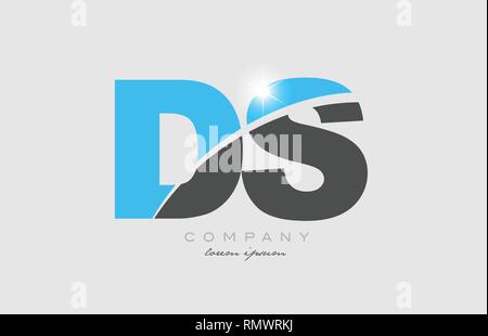 combination letter ds d s in grey orange color alphabet logo icon ...
