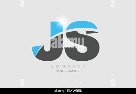 combination letter js j s in grey red color alphabet logo icon design ...