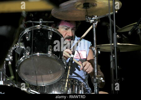 Ernie & the Automatics band member is shown performing on stage during ...