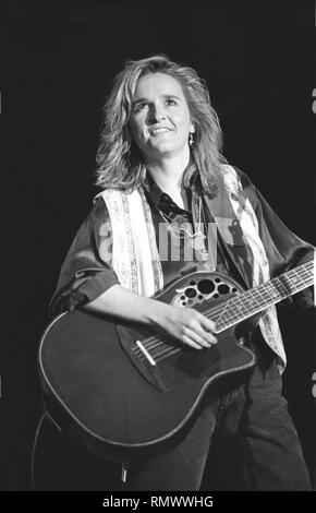 Musician Melissa Etheridge is shown performing on stage during a "live ...