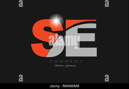 combination letter se s e in grey blue color alphabet logo icon design ...
