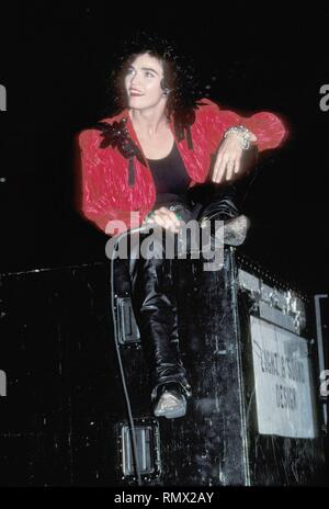Singer Alannah Myles is shown performing on stage during a "live ...