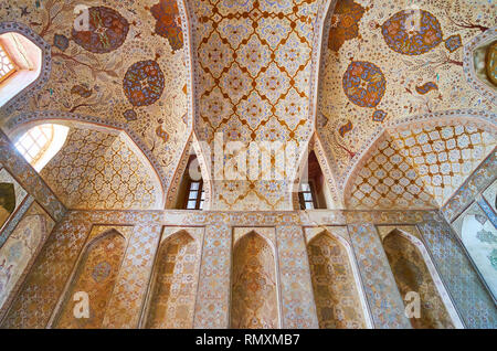 Interior of persian architecture of Ali qapu palace, Imam square ...