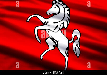 Kent stylish waving and closeup flag illustration. Perfect for ...